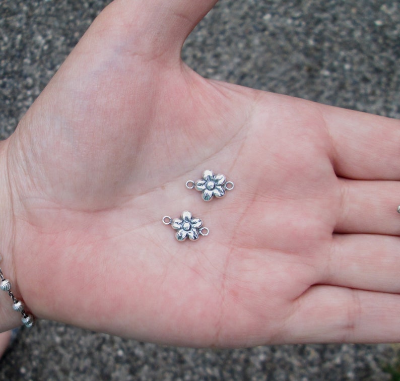 Sterling Silver Flower Links(two Flower Links)you Choose Which One - Etsy