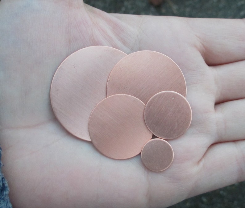 Copper Round Discs and Squares Assorted sizes24 or 22 | Etsy