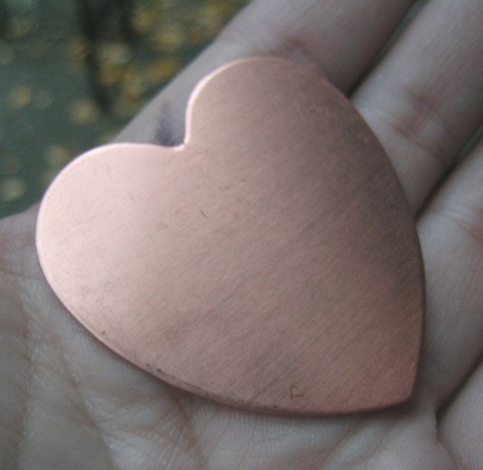 Copper Large Heart Stamping-1 Inch or 2 Inch(natural or Designed) - Etsy
