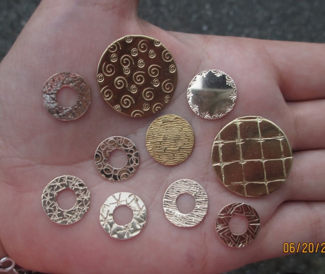 Gold Filled Design Disc or Washers You choose which one | Etsy