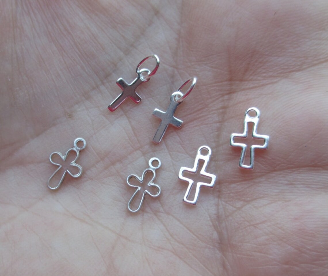 Sterling Silver Small/tiny Crosses You Choose the Quantity and Style - Etsy