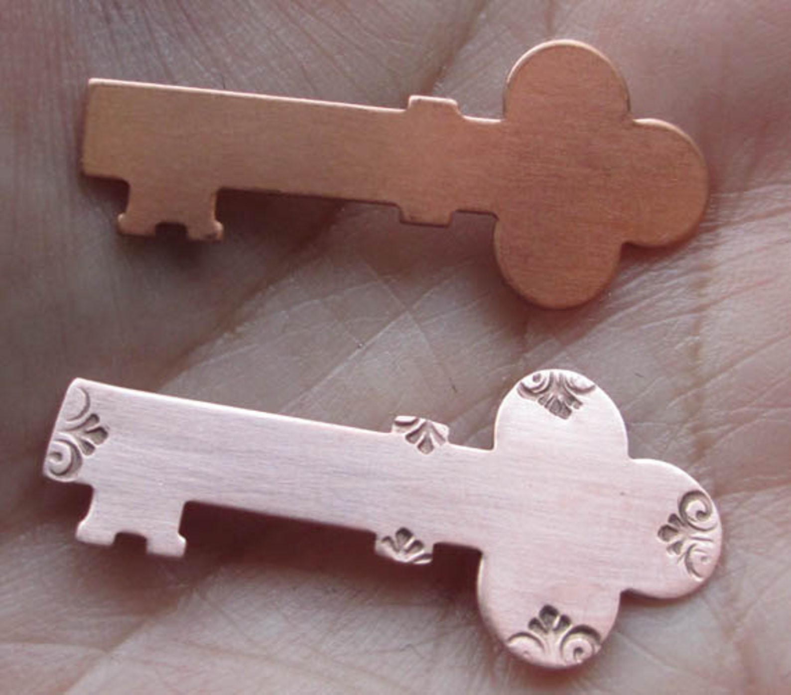 Copper Key,mason Jar, Key Hole or Heart Stampings - You Choose Which ...