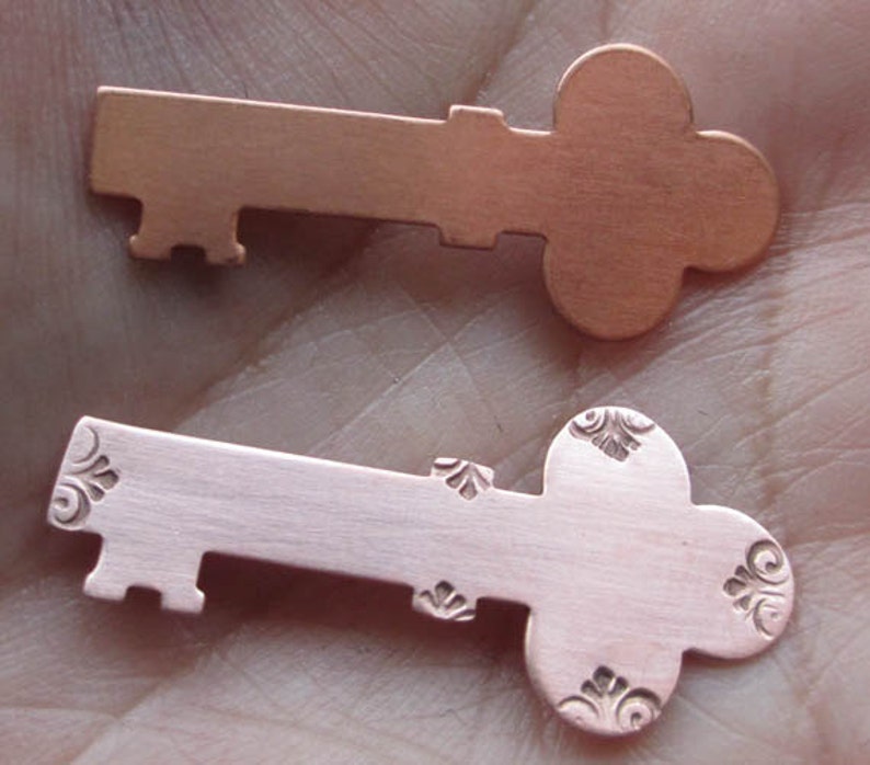 Copper Key,mason Jar, Key Hole or Heart Stampings - You Choose Which ...
