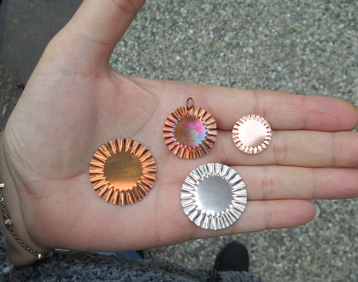 Sterling, Gold Filled, Brass, and Copper Ruffle Discs/blanks - Etsy