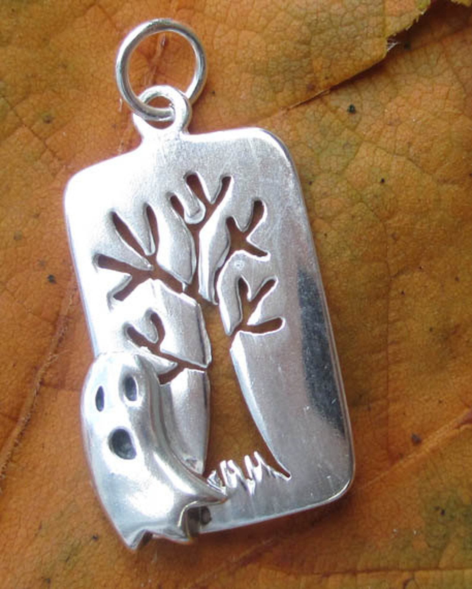 Sterling Silver Ghost and Tree Charmone Charm - Etsy