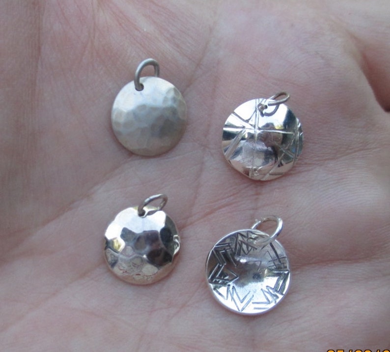 Round Sterling Silver Domed Discs - Matte Finish, or Shiny 3/8" to 1-1/ ...