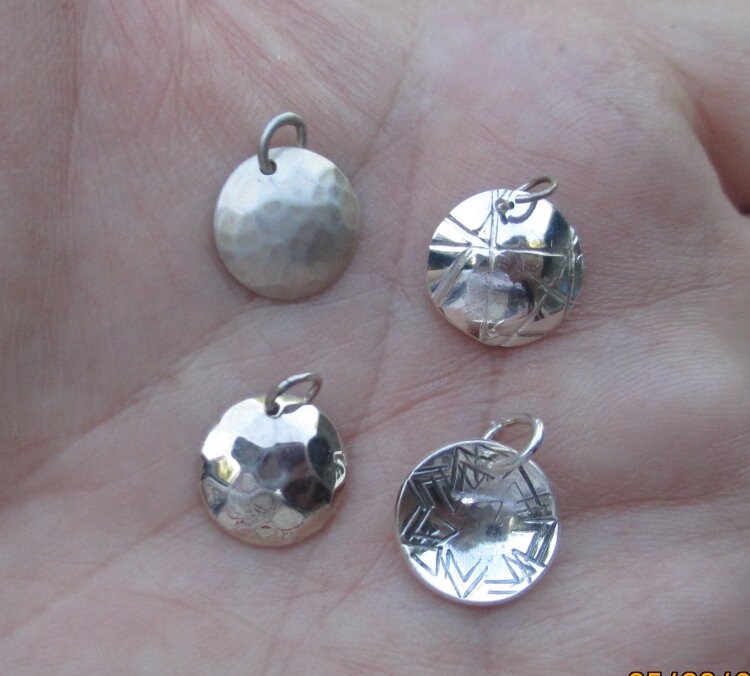 Round Sterling Silver Domed Discs - Matte Finish, or Shiny 3/8" to 1-1/ ...