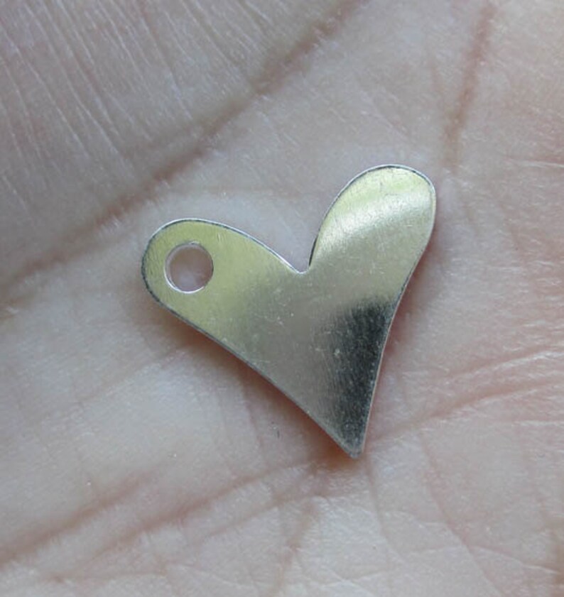 Sterling Silver Heart Disc 1/2 inch or 1/4 size2 | Etsy