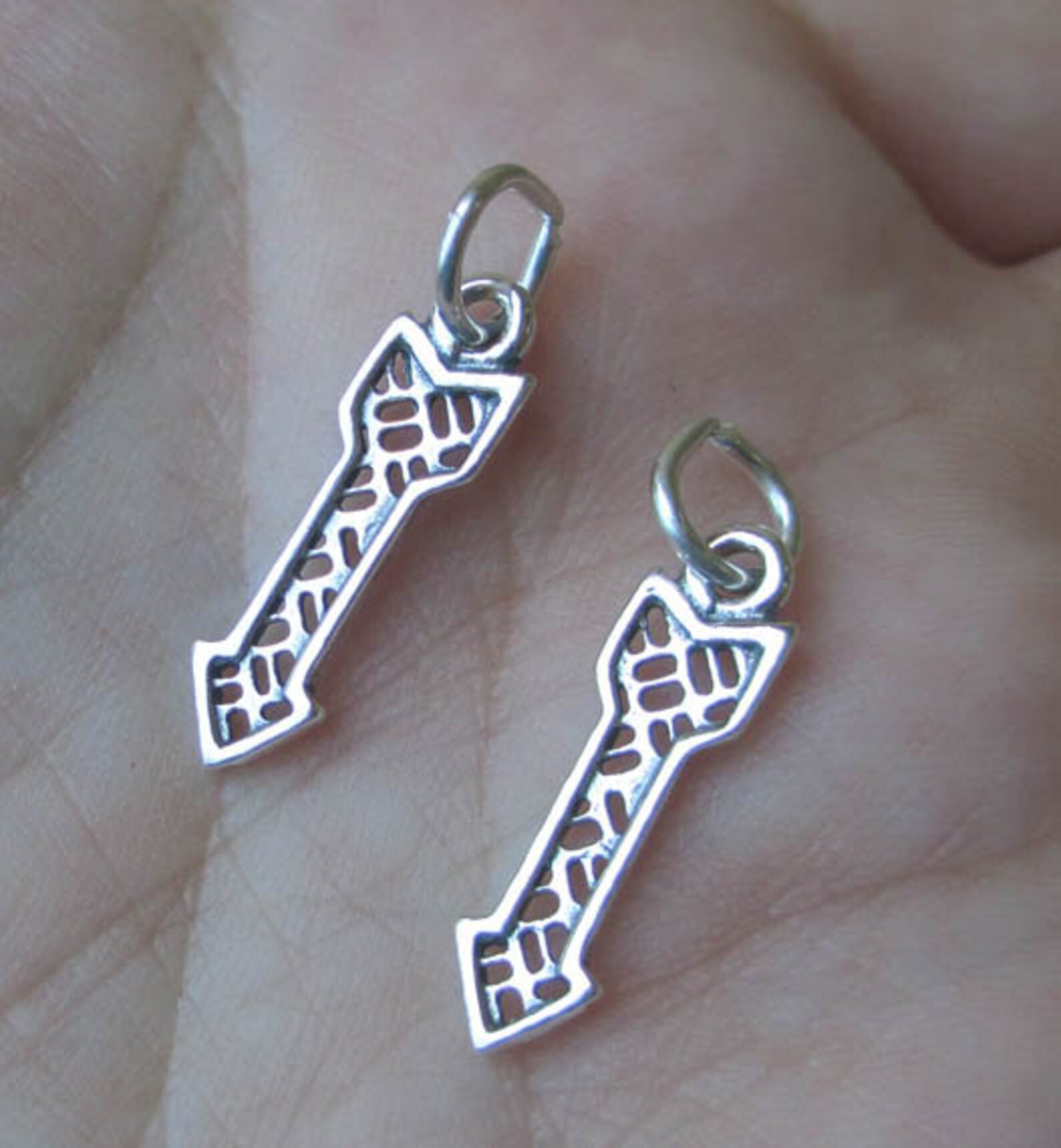 Sterling Silver Filigree Heartteardrop or Arrow Charmsyou - Etsy