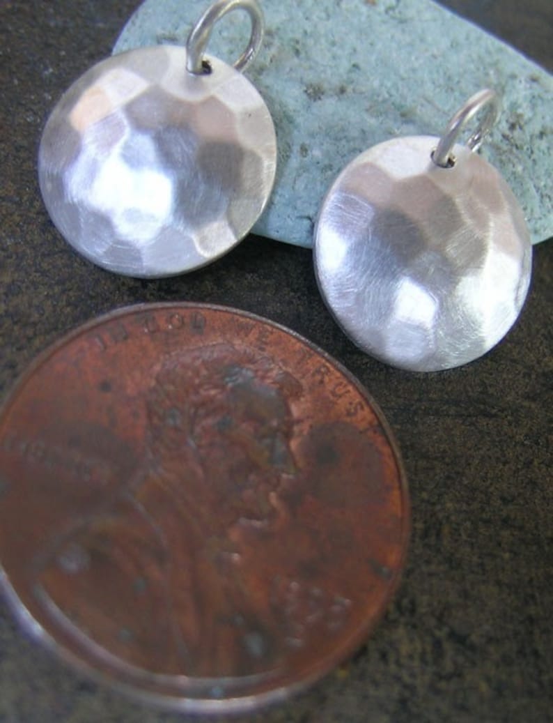 Round Sterling Silver Domed Discs Matte Finish or shiny | Etsy