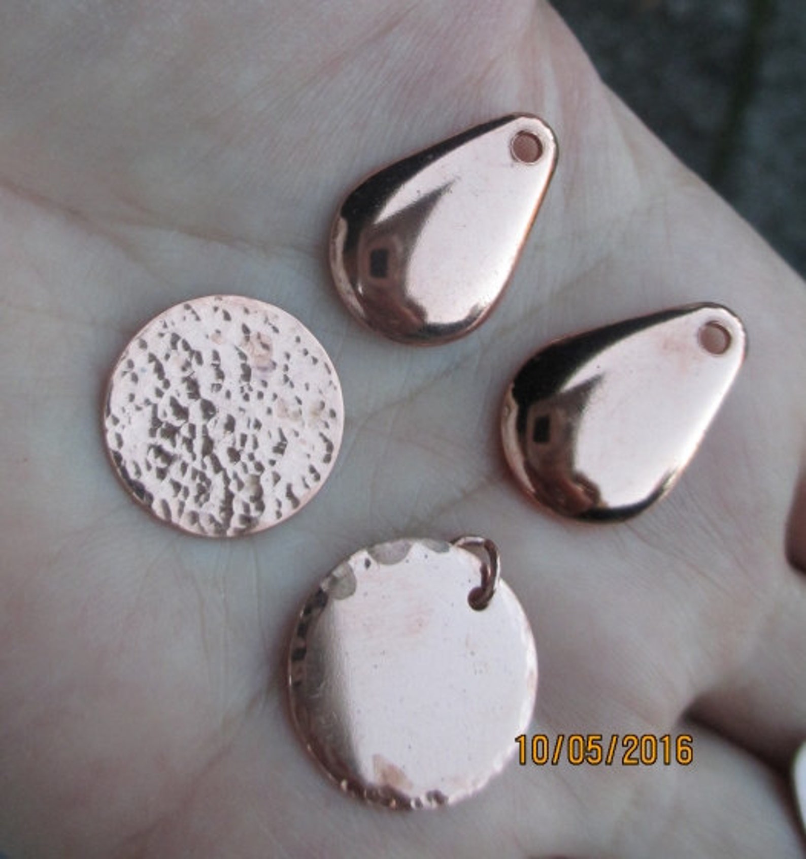 Copper Teardrop Blanks,domed Teardrops, or Hammered Discs - Etsy