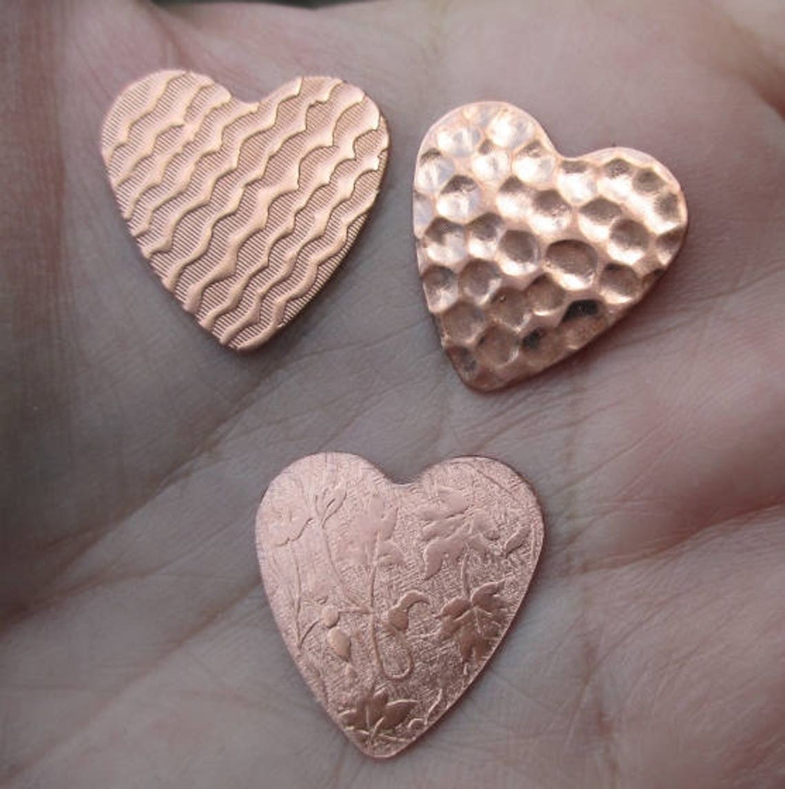 Copper Heart Stampings- You Choose Which Style - Etsy