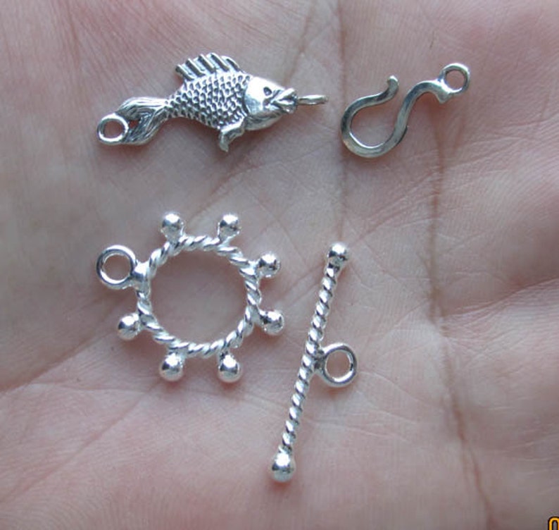 Sterling Silver Fish Clasp or Captains Wheelone Clasp - Etsy