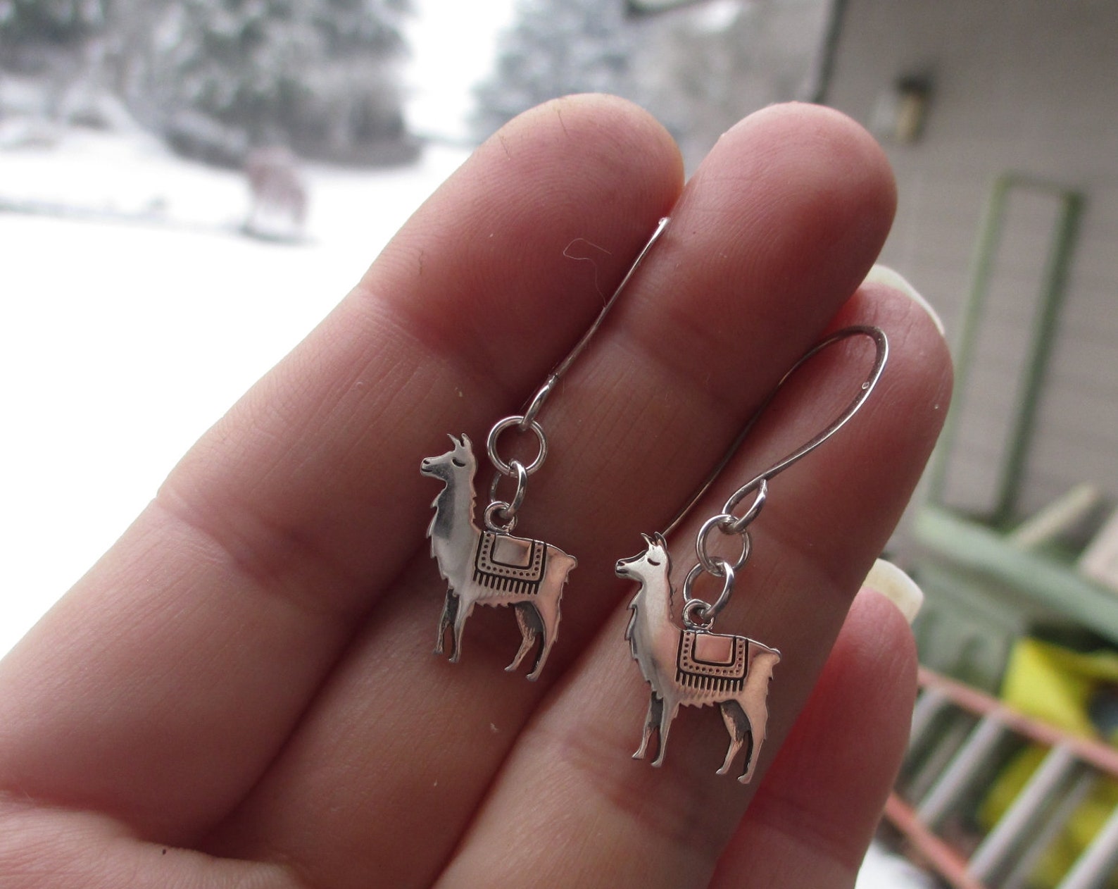 Sterling Silver Llama Earrings, Llama Charm or Elephant Charms -you ...
