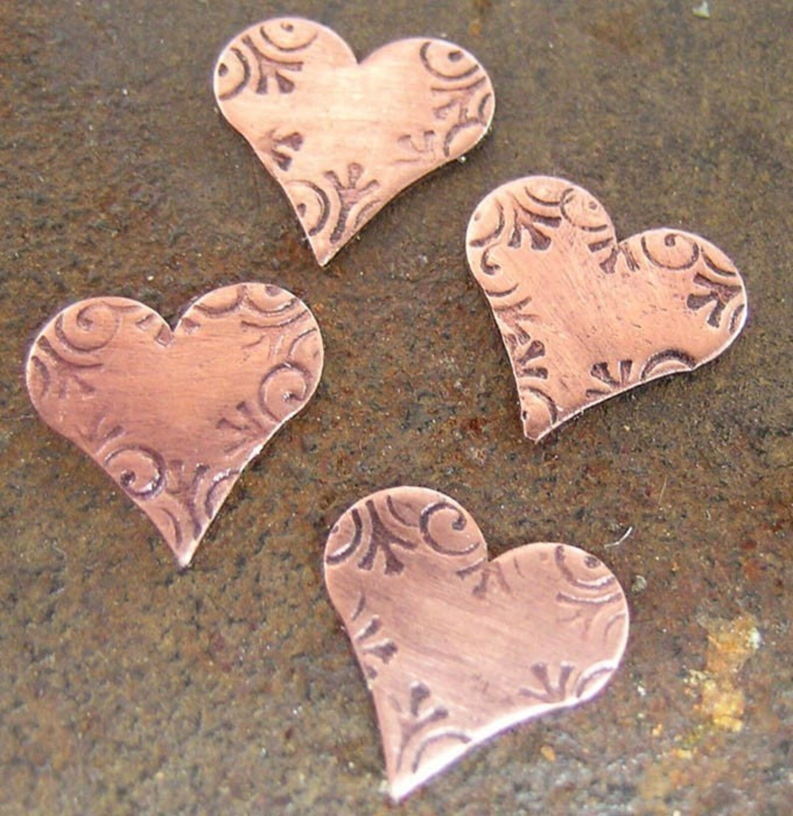 Copper Fancy Heart Discs 3/8inch or 1/2 | Etsy