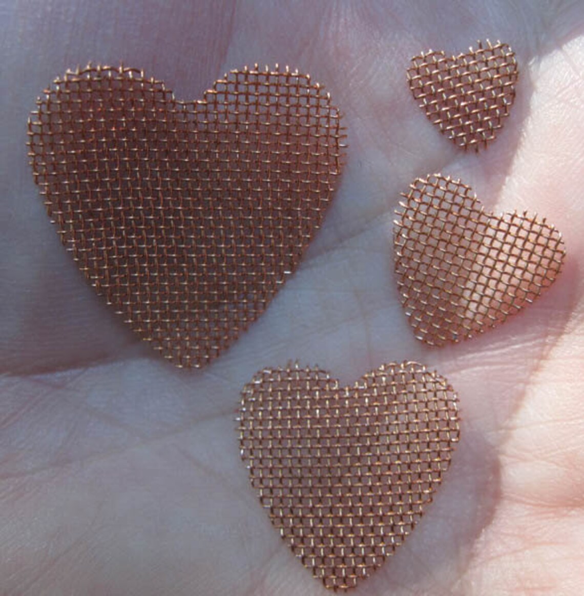 Copper Mesh Hearts Set(4 Sizes)(1 of Each Size) or Circles - Etsy