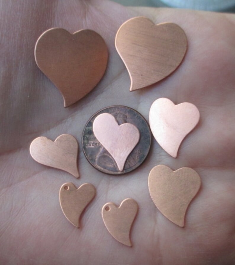 Fancy Copper Hearts,slanted Copper Hearts or Curved Copper Hearts(you ...
