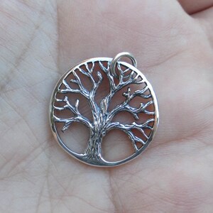Sterling Silver Round Textured Tree Pendant(one) Medium or Small Size ...