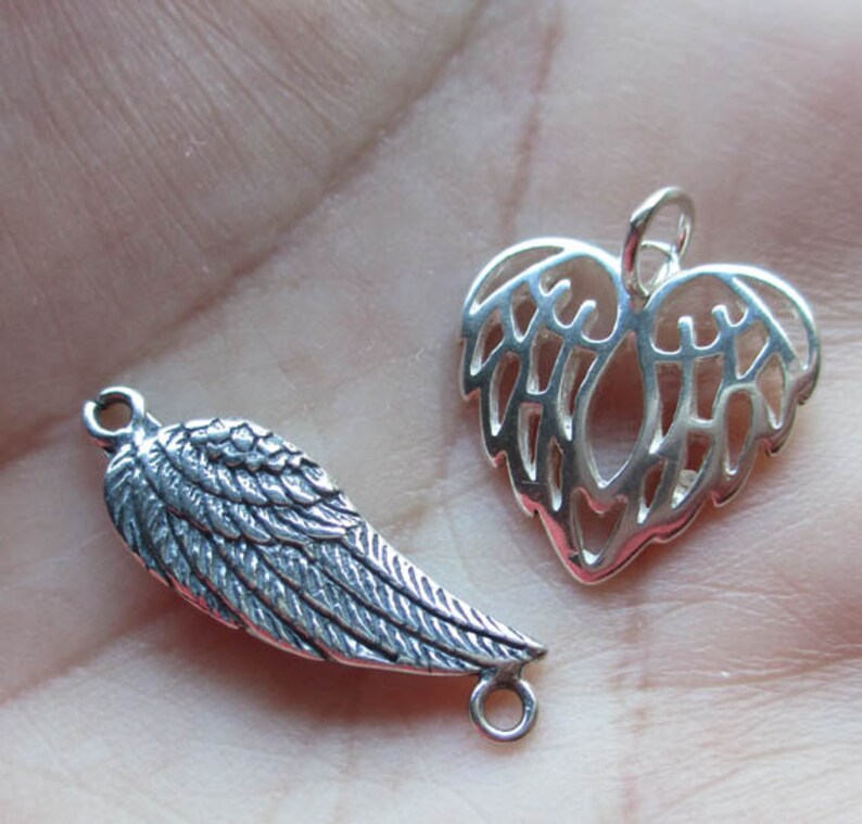 Sterling Silver Angel Wing Connector Locket or Angel Wing - Etsy