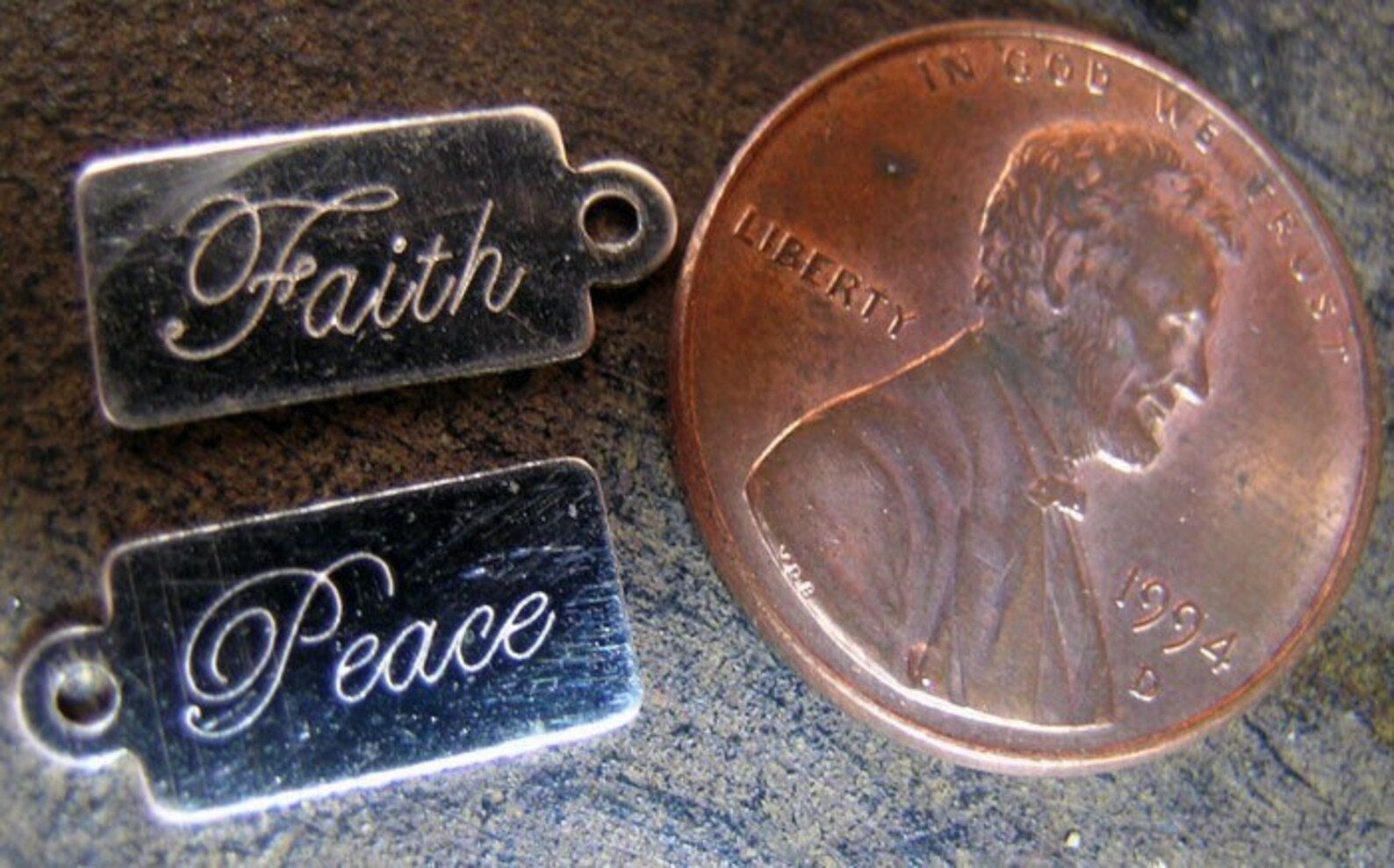 Sterling Silver Faith Peace Hope & Love tags or | Etsy