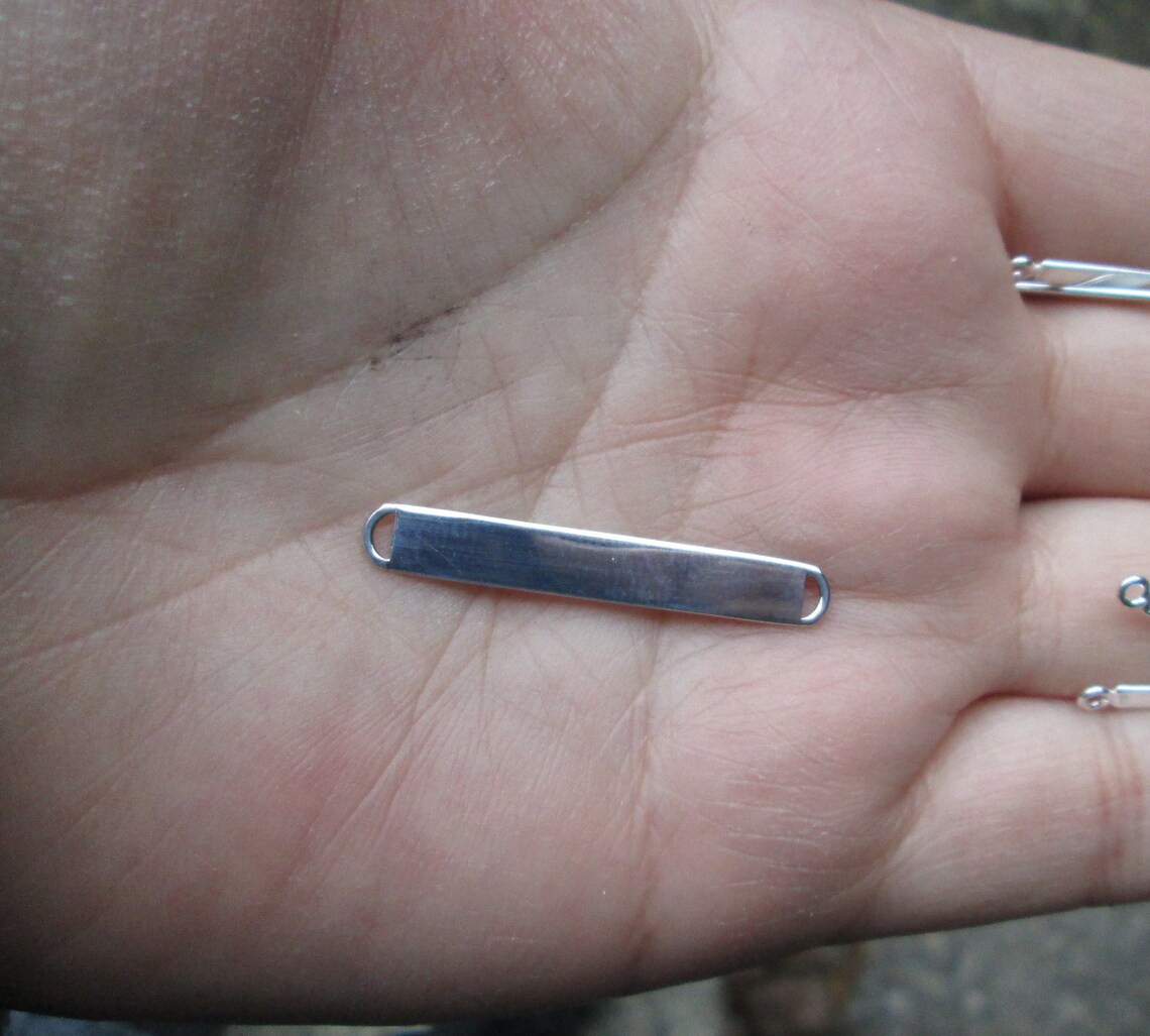 Sterling Silver Bar Link or Bracelet Link Stamping Blank | Etsy