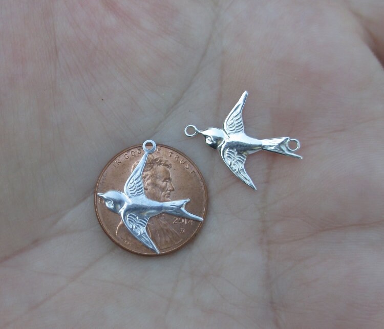 Sterling Silver Bird Charmsyou Choose the Quantity - Etsy