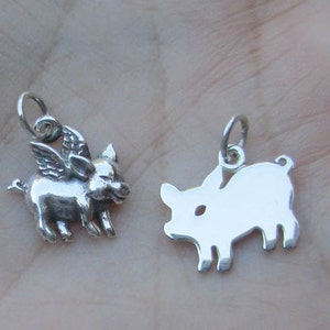 Sterling Silver Pig Charm(one Charm)you Choose Which One - Etsy