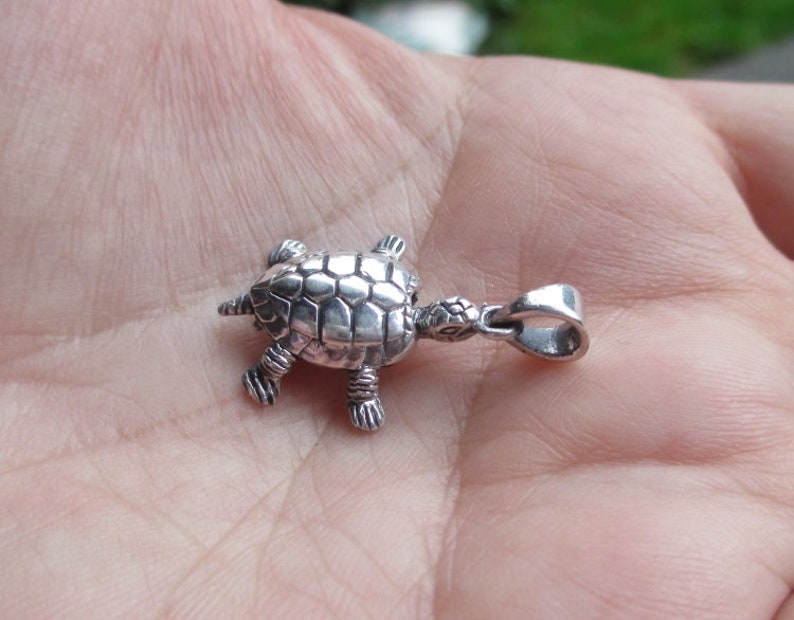 Sterling Silver Turtle CharmoneLarge or Medium Size | Etsy