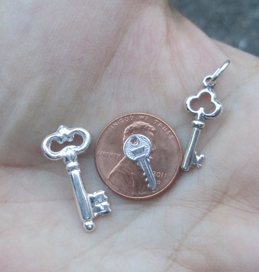 Sterling Silver Key Charms You Choose Which Style and - Etsy