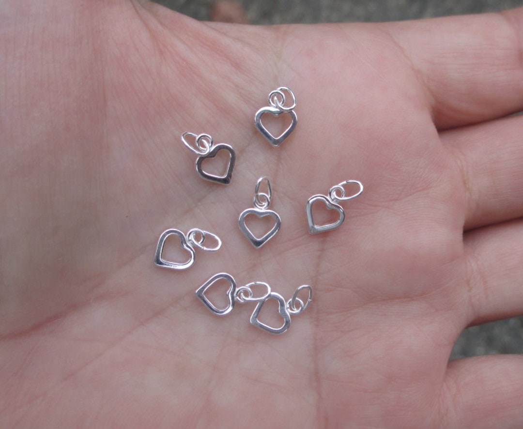 Sterling Silver Tiny Open Heart Charms-you Choose the Quantity - Etsy