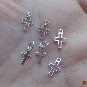 Sterling Silver Small/tiny Crosses(1,4,6,10 or 12 Cross Charms) - Etsy