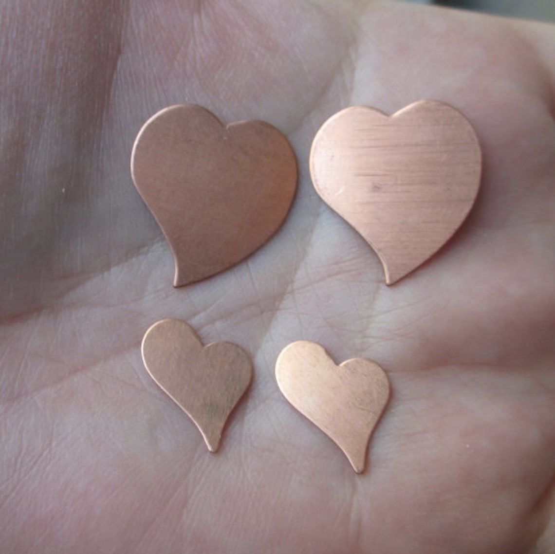 Fancy Copper Hearts,slanted Copper Hearts or Curved Copper Hearts(you ...