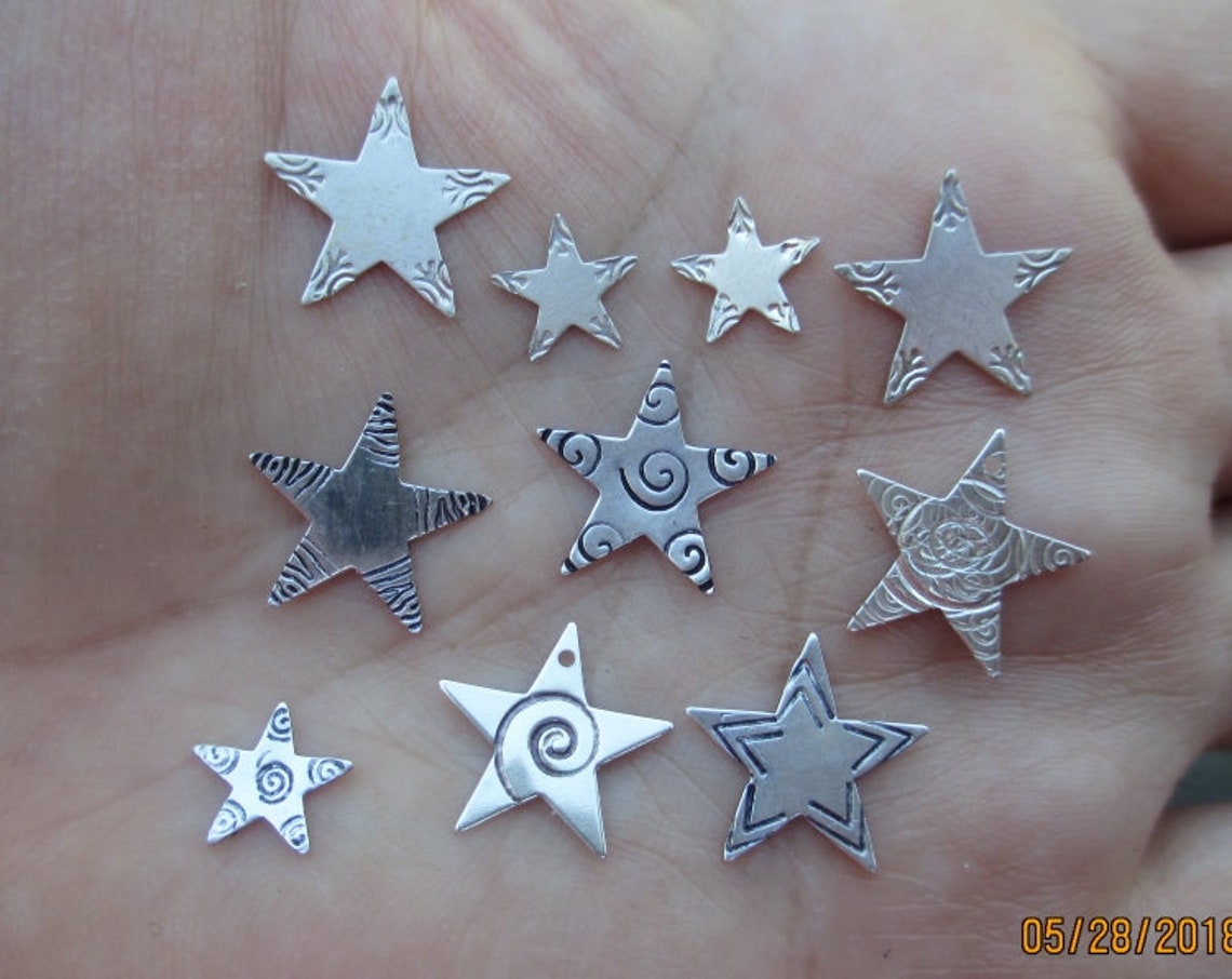 Sterling Silver Design Stars - Etsy