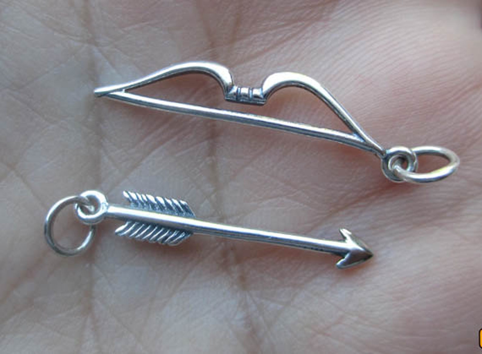Sterling Silver Bow and Arrowbow or Arrow Charmoneyou - Etsy UK