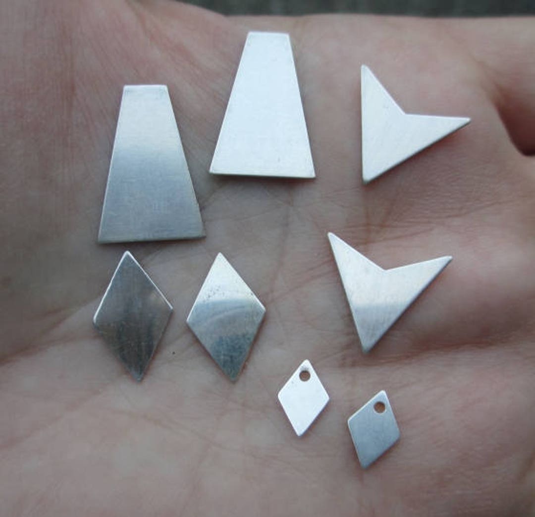 Sterling Silver Pyramid, Chevron, Diamond Shape or Tiny Diamond Shape ...