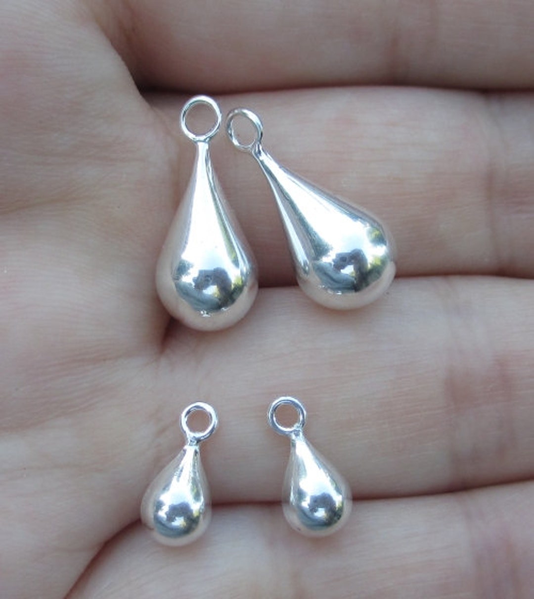 Sterling Silver Large or Small Tear Drops - Etsy