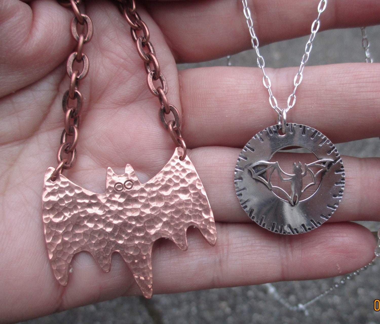 Large Copper Bat Charm/StampingOne Bat or Necklace | Etsy