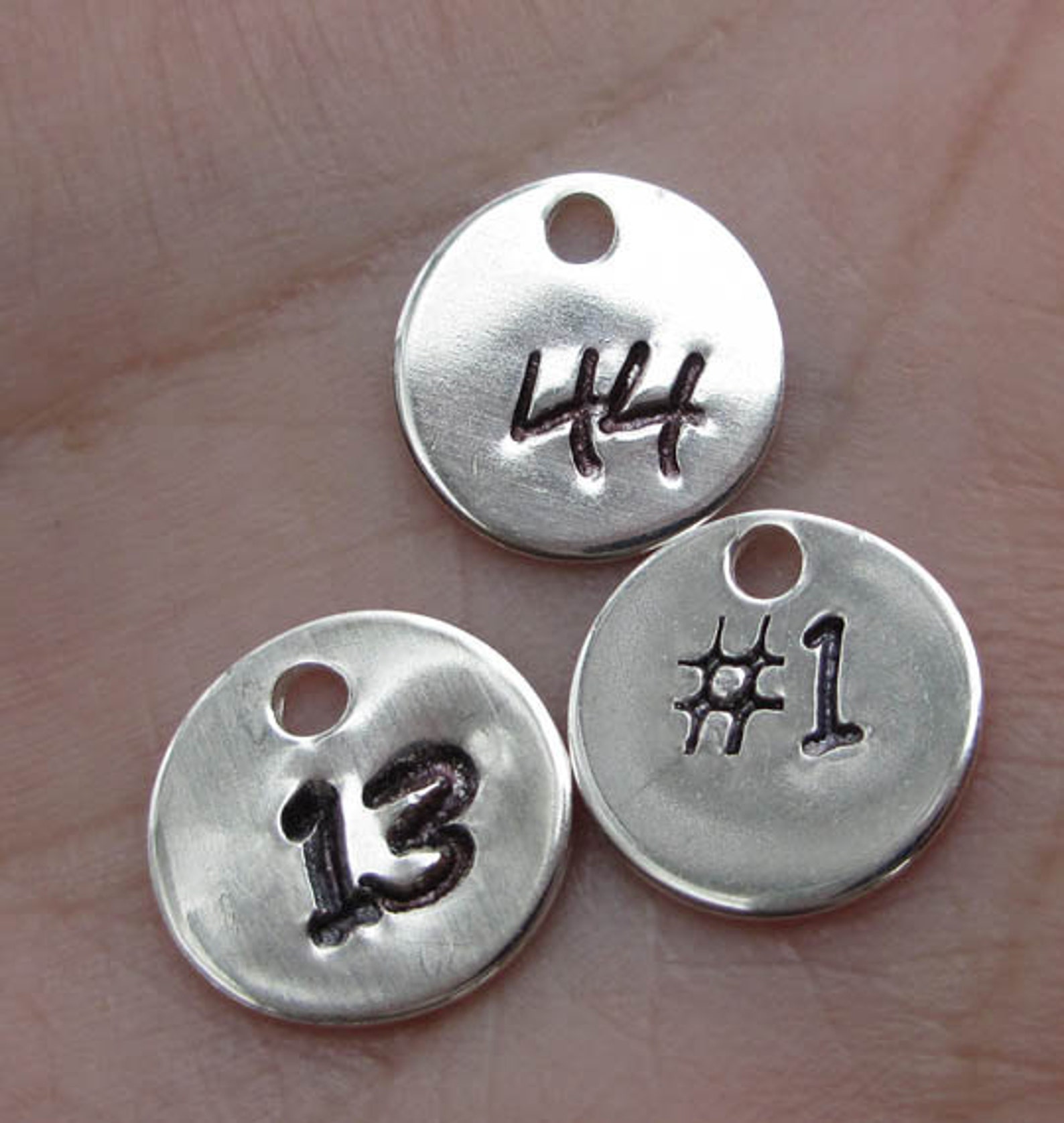 Sterling Silver Stamped Disc 3/8 or 1/2 | Etsy