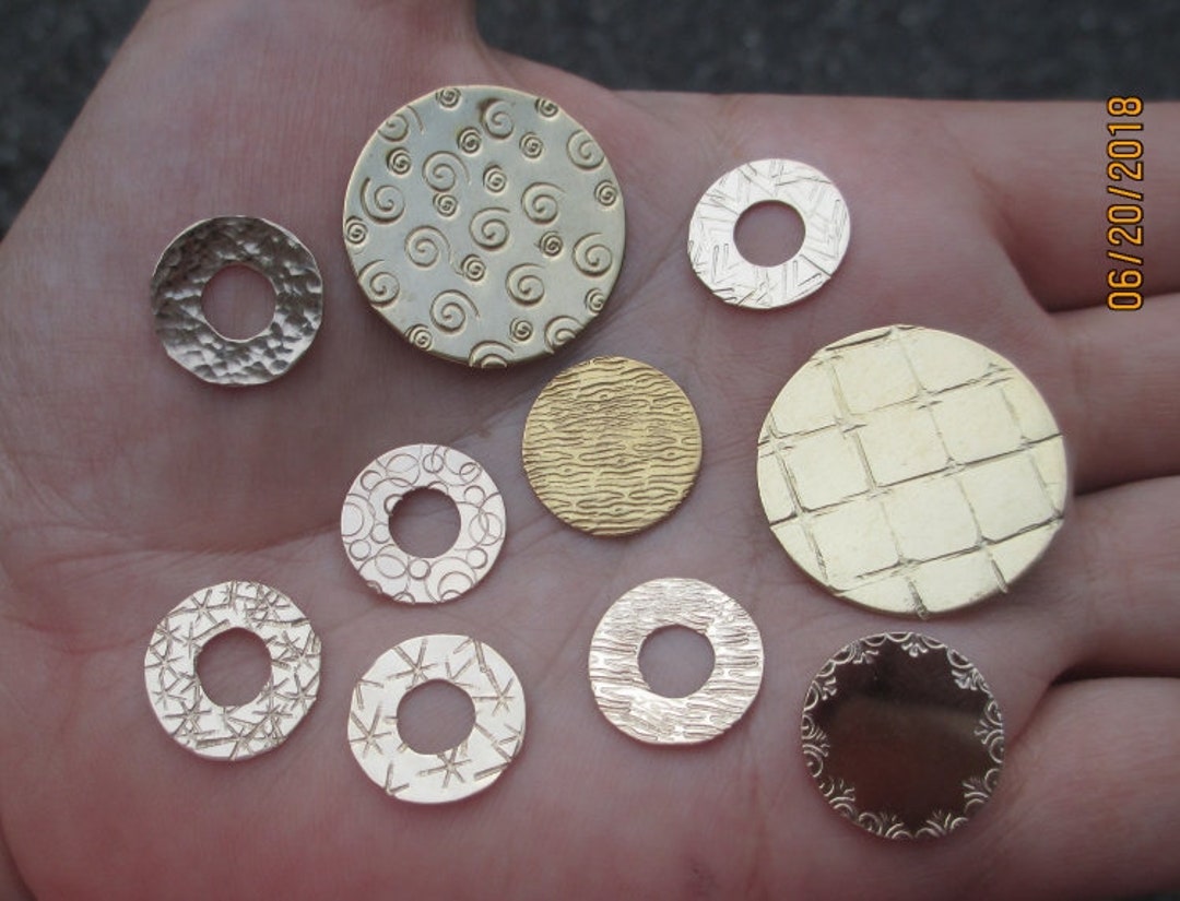 Gold Filled Design Disc or Washers - You Choose Which One - Etsy