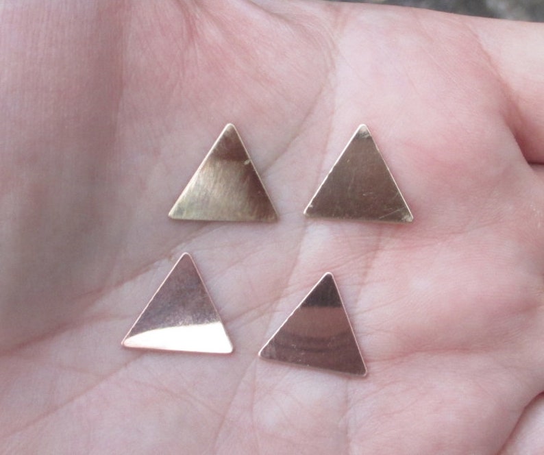 Gold Filled or Rose Gold Filled Triangle - 15mm or 12mm - Etsy