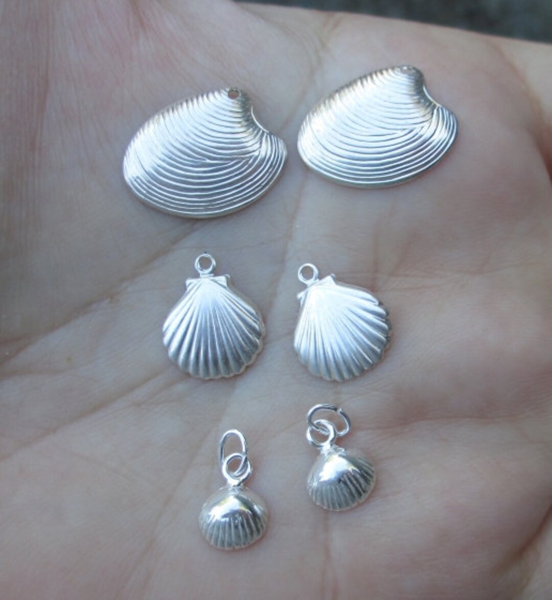 Sterling Silver Shell Charms(you Choose the Quantity)large, Medium or ...