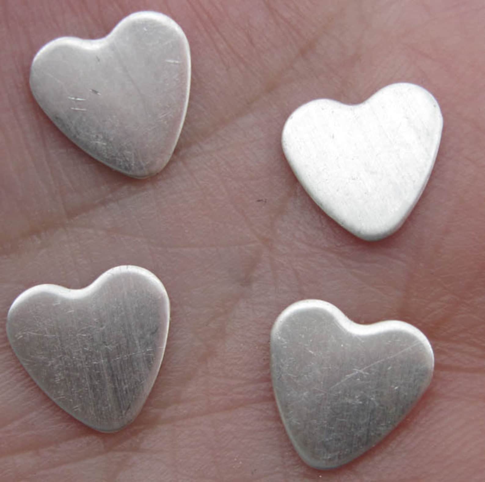 Sterling Silver or Gold Filled Heart Discs 3/8inch(4 Hearts)(22 Gauge ...