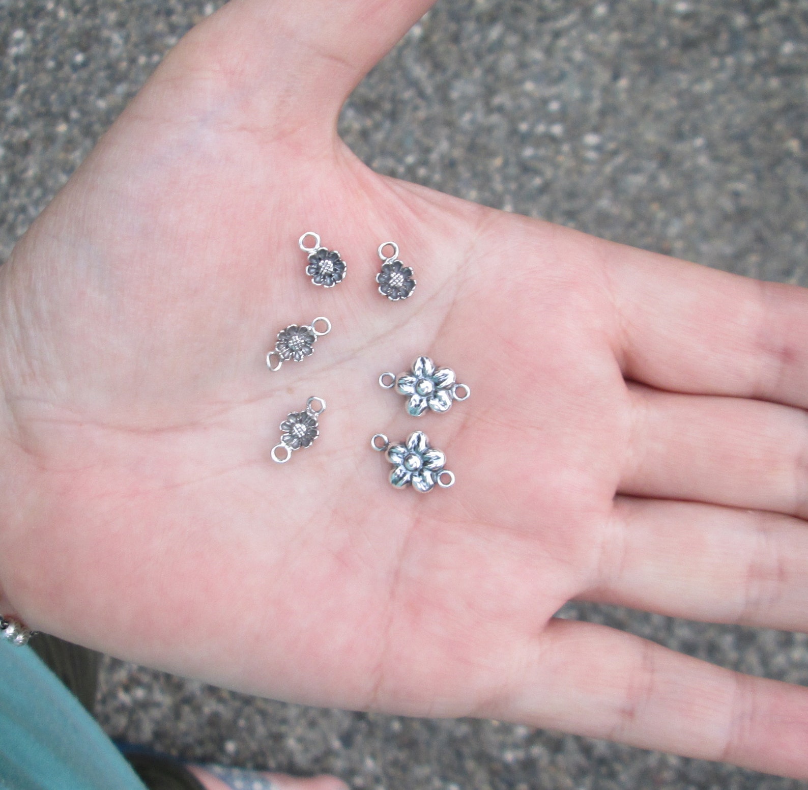 Sterling Silver Flower Links(two Flower Links)you Choose Which One - Etsy