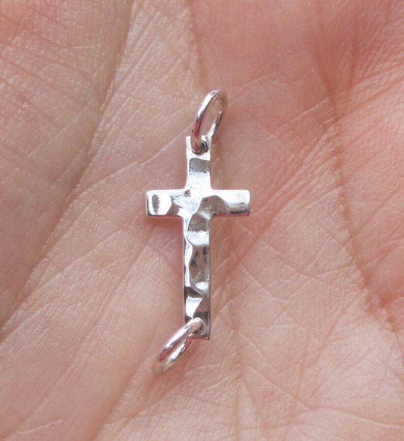 Sterling Silver Small Cross Link Small Cross Charm or - Etsy