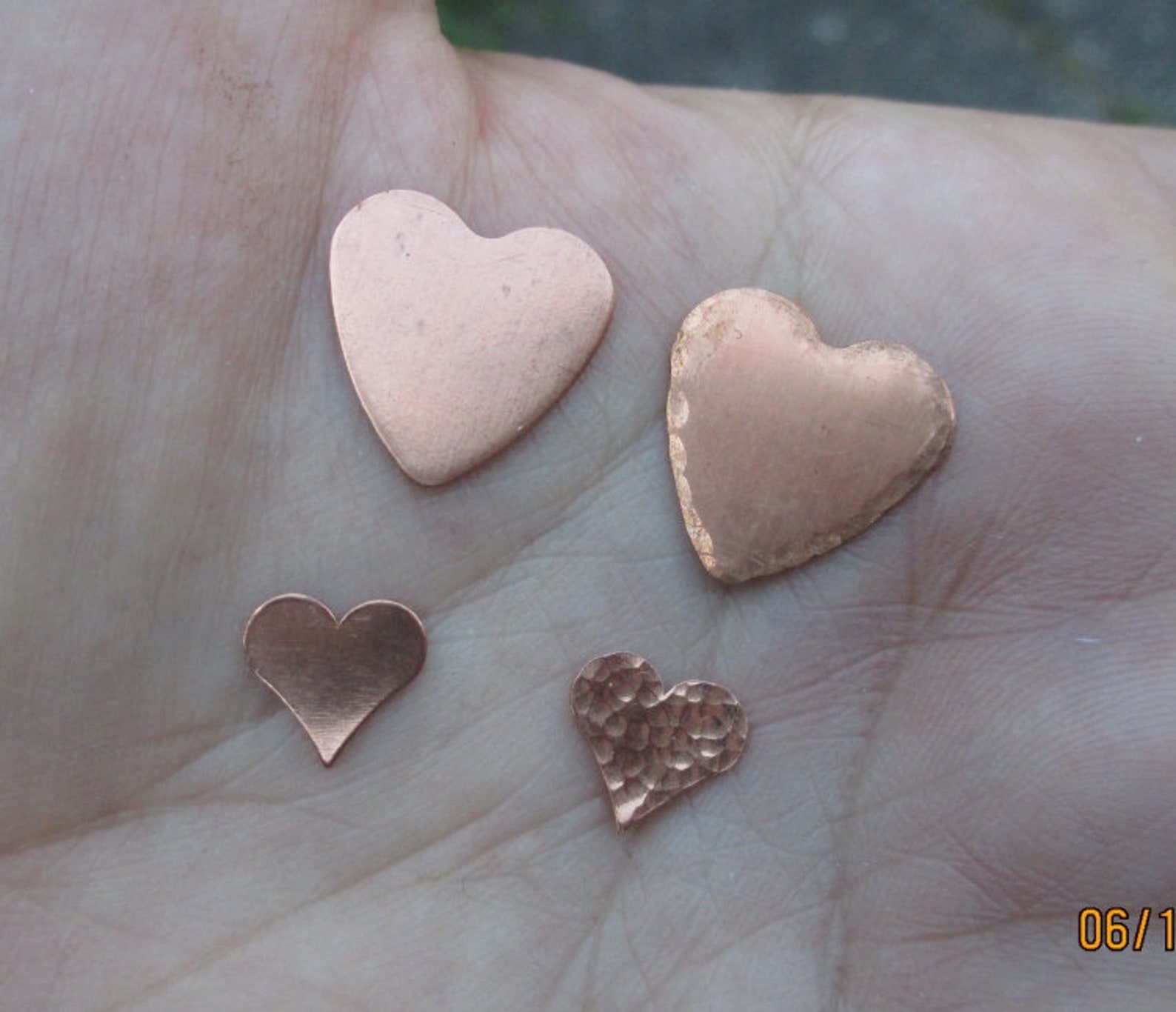Copper Fancy Heart Discs 3/8inch or 1/2 | Etsy