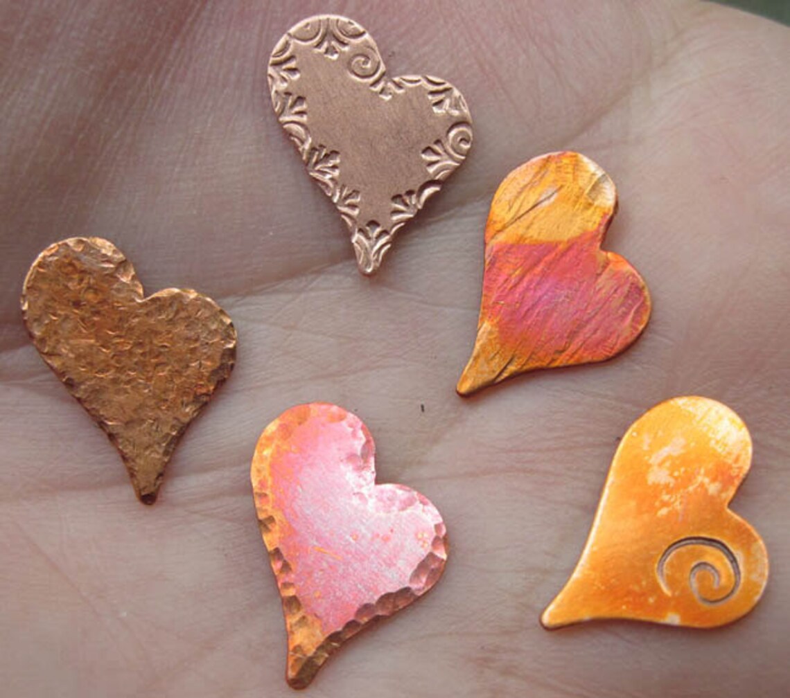 Fancy Copper Hearts,slanted Copper Hearts or Curved Copper Hearts(you ...