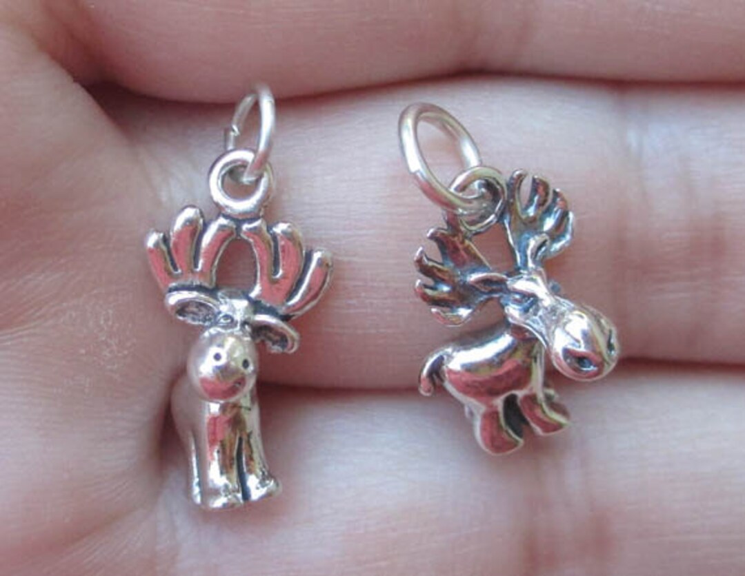 Sterling Silver Moose Charm(one Charm) - Etsy