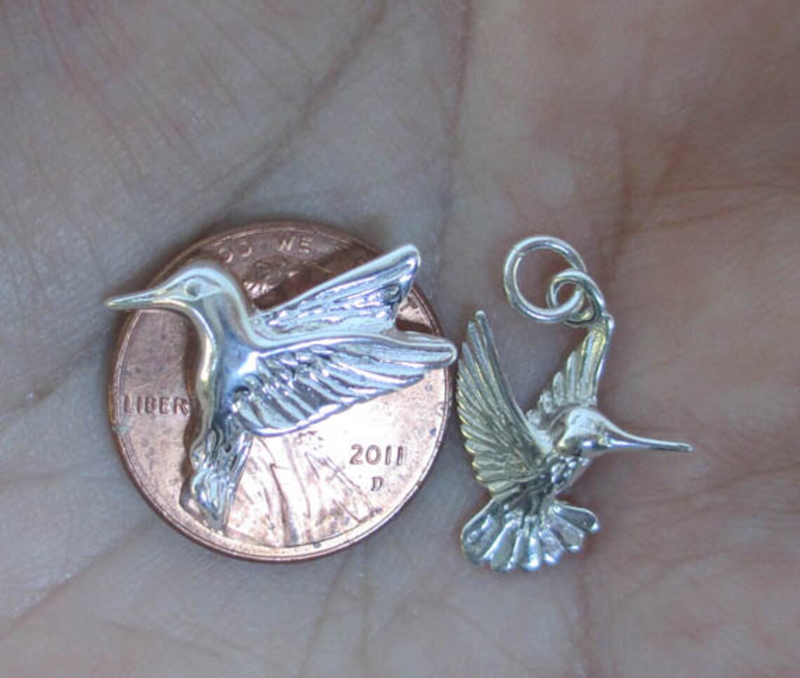 Sterling Silver Hummingbird Charms You Choose the Quantity - Etsy