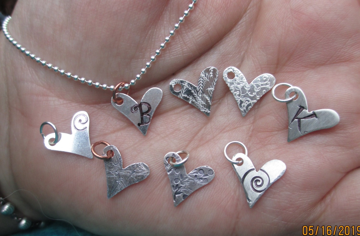 Sterling Silver Heart Frame or Solid Heart Necklaces Pendants | Etsy