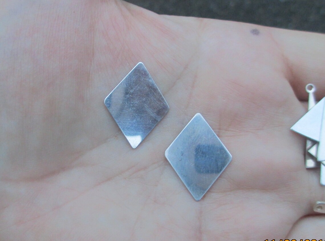 Sterling Silver Triangles12mm 15mm and 19mmdiamond Shape | Etsy